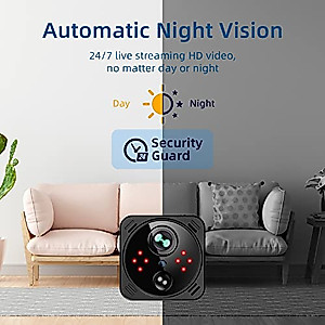 Mini Spy Camera Hidden WiFi 4K Wireless Indoor Small Nanny IP Cam Home Security Secret Tiny Surveillance Cameras with Phone App Night Vision AI Human Detection 100 Days Standby Battery Life