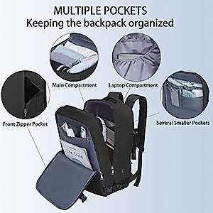 Travel Backpack for Women Men Laptop Backpack for Work, Carry On Luggage Backpack Airline Approved for Traveling, Waterproof Person Item Backpacks for Hiking School College Business with USB Port