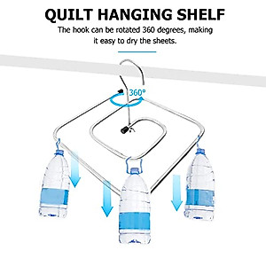 DOITOOL 2pcs Spiral Hanger Stainless Steel Spiral Drying Rack Sheets and Blankets Spiral Saving Rack Drying Rack Square Spiral Quilt Storage Hanger