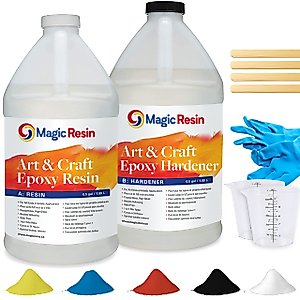 Epoxy Resin Kit for Art & Craft | 1 Gallon(128oz) | Odorless | Crystal Clear Epoxy Resin | Jewelry, Earrings, Coasters, Casting, Molding, Crafting & More | Includes Many Accessories
