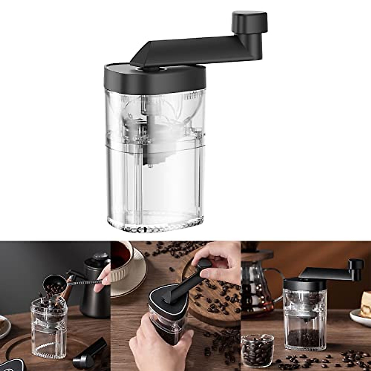 Travel Manual Coffee Grinder Maker Conical Burr Mill with Adjustable Setting Portable Hand Crank Coffee Grinder Manual Coffee Grinder Hand Coffee Grinder Large