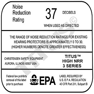 TITUS 3 Series, Onyx 37 Original Highest NRR Noise Reduction Earmuffs