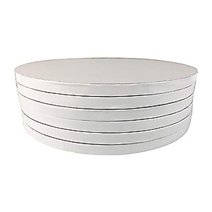 12 Inch Cake Board Drums Round, 6-Pack, White, Sturdy 1/2" Thick for Heavy Or Multi-Tiered Cakes