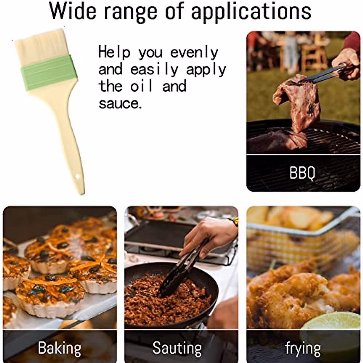 Basting Brush, Portable Pastry Brush, Food Brush for Baking, BBQ and Cooking and Grilling, Cooking Brush for Oil, Desserts Baking Kitchen Baking Cooking Gadgets