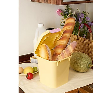 LivLab 5 Lbs Rice Dispenser Storage Container Bin with Measuring Cup Food Cereal Container Bins Household for Kitchen Pantry Organization (White-Palm)