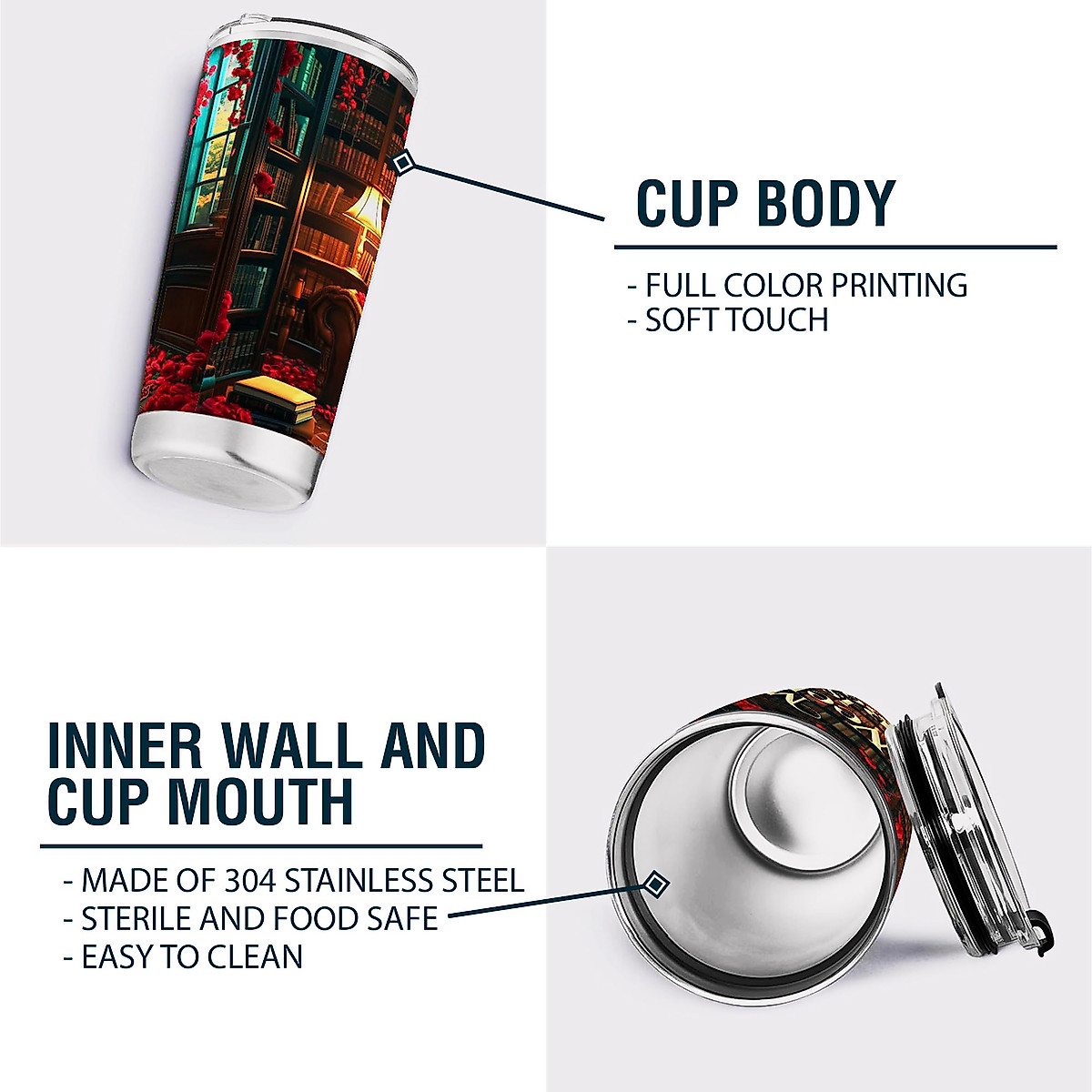 Bad Bananas Gifts for Book Lovers - 20oz Stainless Steel Tumbler - My Weekend is All Booked - Petals - Bookish Gifts for Women