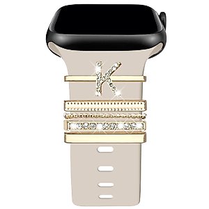 Kakurookie Decorative Rings Loops Compatible with Apple Watch Silicone Bands Charms 49mm 45mm 44mm 42mm 41mm 40mm 38mm iWatch Series 10 9 8 7 6 5 4 3 2 1 SE 2 Ultra 2 Charms Accessories (No Band)