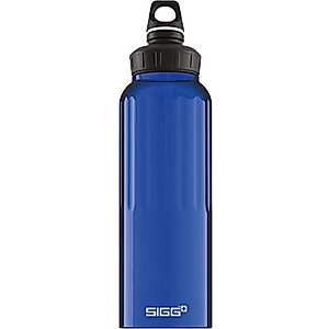 Sigg - Aluminum Sports Water Bottle - WMB Traveller Blue - with WMB Adapter - Leakproof - Lightweight - BPA Free - 51 Oz