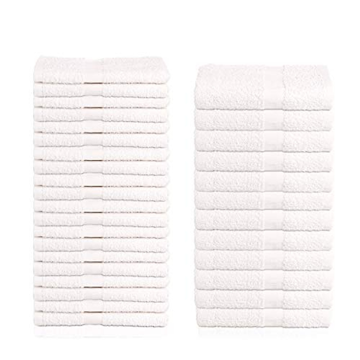 24 Pack Jmr Premium White Cotton Washcloths 12x12 Soft Absorbent Face Towels, Bath, Spa, Gym Use