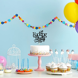 Fucking Finally Cake Topper - Funny Cake Topper for Wedding / Engagement / Bridal Shower Party Decorations - Finally Diamond Cake Decor - Black