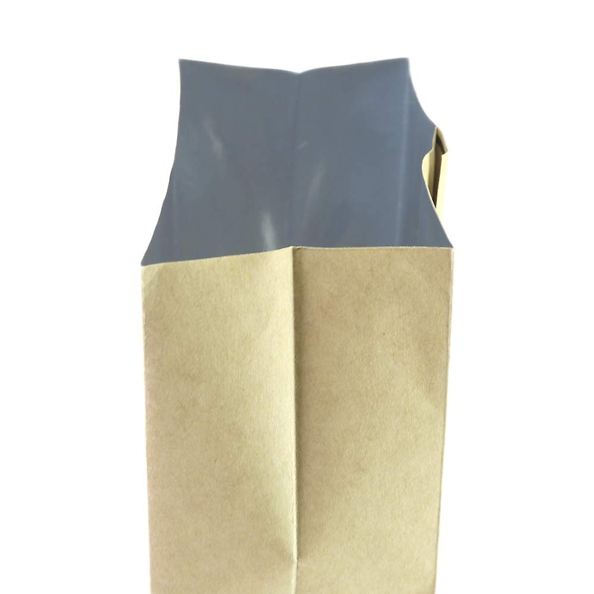 25Pcs Matte Colored Aluminum Side Gusset Open Top Bags w/Vent Valve (8oz, Kraft)