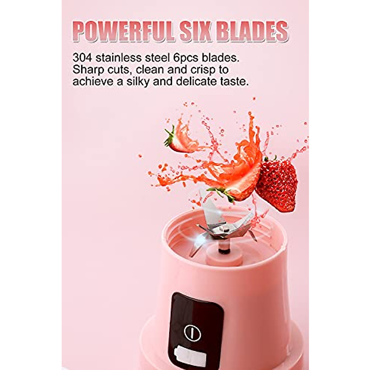 Portable Collapsible Blender with USB Rechargeable Personal Juicer Cup with 4000mAh Battery Mini Blender with Carry Handle Travel Blender for Camping/Office