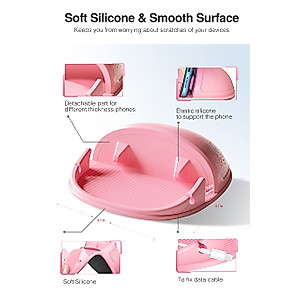 Loncaster Car Phone Holder, Pink & Purple Car Phone Mount Silicone Car Pad Mat for Various Dashboards, Slip Free Phone Stand Compatible with iPhone, Samsung, Android, GPS Devices and More