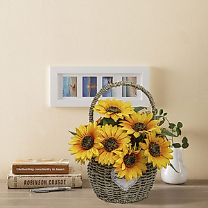 Olrla Artificial Sunflowers with Stems,10pcs Faux Silk Sunflower Bulk for Wedding Bouquet Floral Arrangement Table Centerpieces Home Office Garden Decoration