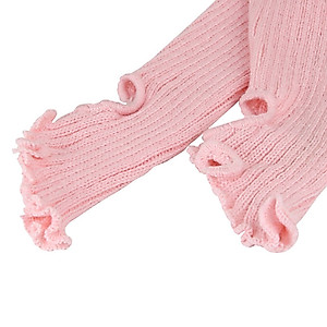 DANCEYOU Ballet Leg Warmers for Girls Toddler Teens Stirrup Ankle Warmers Knitted Socks for Dance Practice Yoga Sports Casual, Pink