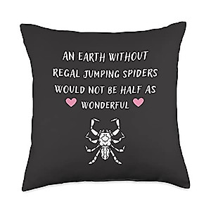 Regal Jumping Spider Merch An Earth Without Regal Jumping Spiders Throw Pillow, 18x18, Multicolor