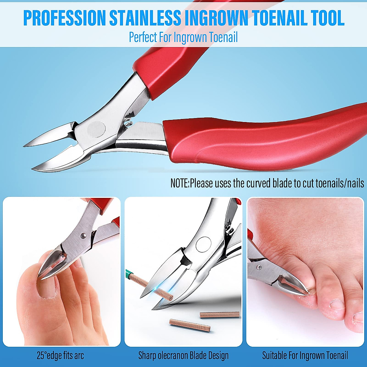 Toenail Clippers for Thick Nails, Toe Nail Clippers Adult Thick Nails Long Handle for Seniors Thick Toenails/Ingrown Toenail Treatment, Sharp Heavy Duty Nail Clippers for Men and Women, Adult