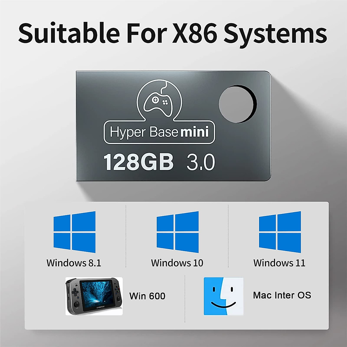 Retro Game Console 128G USB Drive for PC/Win 600, 74 Emulator Console, 43254 Video Games, Batocera 37 Game System Plug and Play, USB 3.0 for Win 8.1/10/11/Inter Mac, 2 Wireless CTL Support 26.8-32.4ft