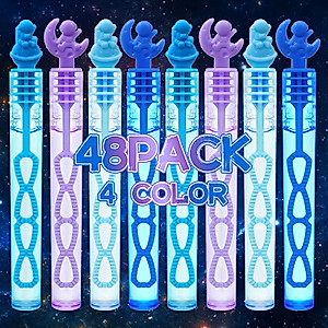 Winrayk 48Pcs Astronaut Mini Bubble Wand Bubbles Party Favors for Kids Bubbles Bulk Birthday Gift Valentine Christmas Wedding Goodie Bag Stuffer Classroom Prize Outdoor Toy Space Party Favors Supplies
