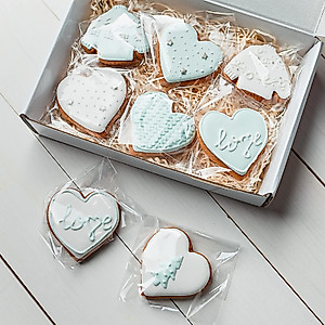 Morepack Cookie Bags for Gift Giving,Self Sealing Cellophane Bags 4x4 Inches,Clear Resealable Cellophane Bags Self Adhesive Individual Cookie Bags for Packaging 200Pieces