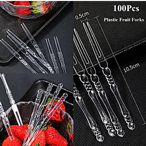 Generic 3-in-1 Watermelon Fork Slicer Cutter, 104Pcs Watermelon Forks Cutter Slicer Tool Kit, Stainless Steel Watermelon Melon Baller Scoop Popsicle Cutter Tool Knife Fruit Forks for Camping Kitchen