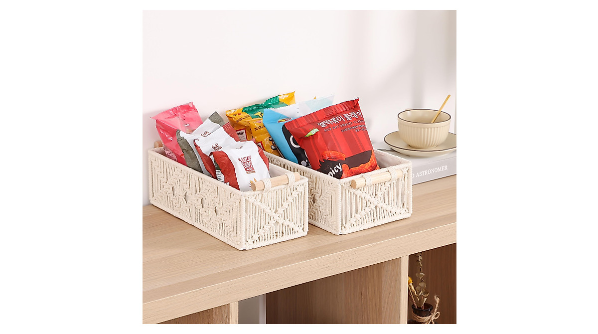 Stylish Boho Storage Baskets Set of 3 for Home Organization