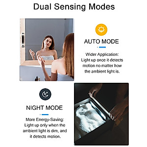 YIGER Under Cabinet Lights, Wireless Motion Sensor Light Indoor,10in LED White Lighting Rechargeable Battery Operated,4 Modes Night Light, Stick-On Magnetic Closet Lights for Kitchen, Hallway(2 Pack)