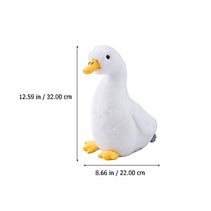LUOZZY Plush Duck Stuffed Animal Toys for Kids Lovely Duck Doll Soft Animal Doll for Home Nursery Room (32cm White)