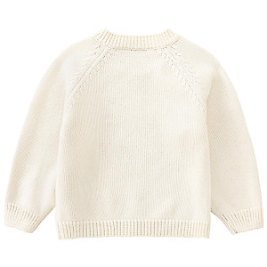 pureborn Baby Toddler Boys Girls Pullover Sweater Cotton Knit Warm Crewneck Long Sleeve Tops Cream 18-24 Months