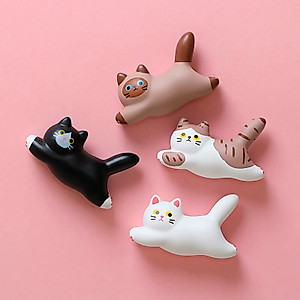 JADDSA Cat Magnet 3D Resin Refrigerator Magnets Stickers Cute Magnets Kitchen Decoration,Decorative Magnets with Double-Sided Stickers to Satisfy Any Panel.