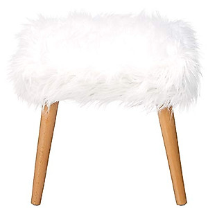 Christopher Knight Home Huxley Faux Fur Ottoman, White