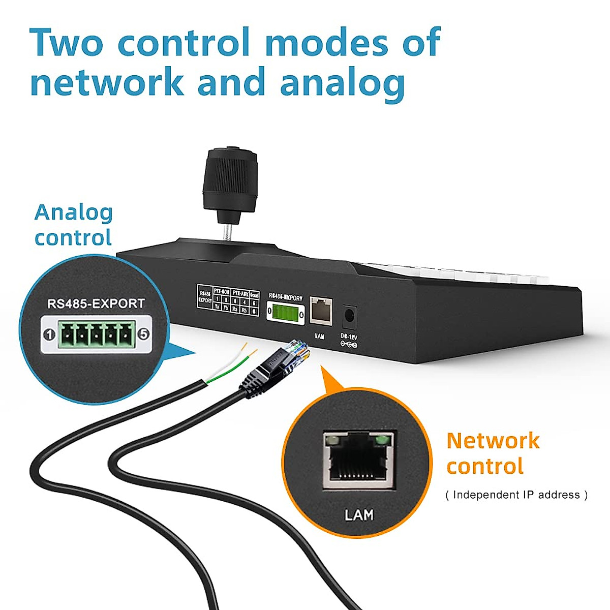 Hsility PTZ Controller Camera Controller Keyboard 4D IP Analog Joystick with RJ45 RS485 for PTZ Camera Video Conference Camera Broadcast Live Stream Cameras