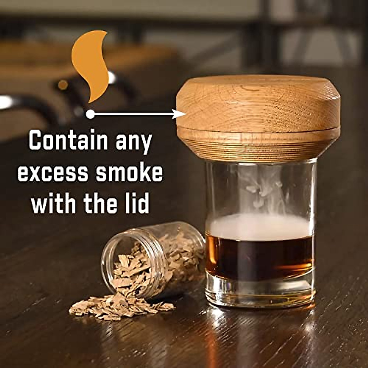 Save 10% on Cocktail Smoker Kit with Torch and Wood Chips Bold Bundle for Whiskey and Bourbon (Butane Not Included) - Smoke Lid, an Old Fashioned Drink Smoker Kit and Whiskey Smoker Infuser Ki