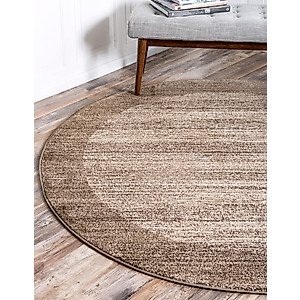 Unique Loom Del Mar Collection Area Rug - Abigail (6' 1" Round, Beige/ Ivory)