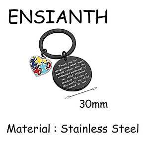 ENSIANTH Autism Teacher Keychain Autism Teacher Gift Autism jewelry Gift Autism Teacher Appreciation Gift (Autism Teacher Key Black)