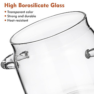 DOITOOL Glass Cooking Pot 350ML/11.8OZ Glass Saucepan with Cover for Cooking, Glass Stovetop Cooking Pot Transparent Heat Resistant Clear Glass Cookware for for Soup Noodle