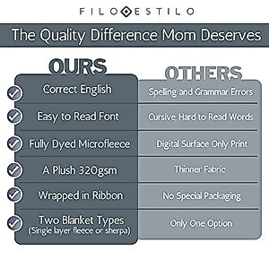 Mom Blanket, Mom Birthday Gifts, Mothers Day Gifts from Daughter or Son, Snuggly Soft Cozy Throw Blankets Filled with Gratitude, Mom Gifts, Mothers Day Blanket 60x50 Inches (Grey, Fleece)