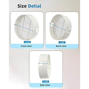 Washable Hose Pre-filter for Portable Air Conditioner, Perfect Fit, 5’’ Diamiter 1 Pack White