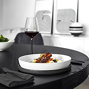 Villeroy & Boch Iconic La Boule, 7-Piece Dinnerware Set, Premium Porcelain, Dishwasher-Safe, Black, White