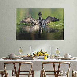 Loon Bird Wings Stretch Canvas Poster Bedroom Decor Sports Landscape Office Room Decor Gift,Canvas Poster Wall Art Decor Print Picture Paintings for Living Room Bedroom Decoration 12x18inch(30x45cm)