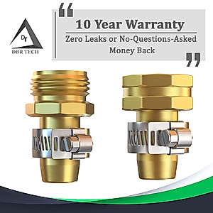 Heavy Duty Hose Repair Kit, 3/4 Inch Male Female Water Hose Repair End, Solid Metal Replacement Fittings, Fix Kit with Clamps Fit for 3/4" Gardening Hoses, Rust-Resistant Finish, Zero Leaks, 2 Pack