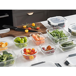 GC GENICOOK [10-Pack] Glass Meal Prep Containers with Lids, Food Storage Containers with Snap Locking Lids, Airtight Lunch Containers, Microwave, Oven, Freezer and Dishwasher