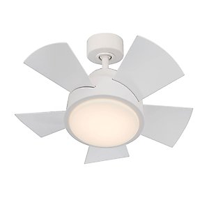 Vox Indoor and Outdoor 5-Blade 26in Smart Ceiling Fan in Matte White with 3000K LED Light Kit and Remote Control works with Alexa and iOS or Android App