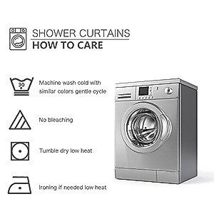 Muuyi Shower Curtain, Brown Shower Curtain, Shower Curtains for Bathroom, Waterproof Shower Curtains with 12 Hooks 72 x 72 Inches