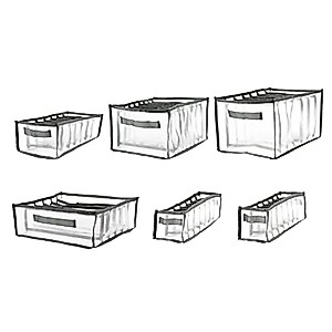 Eternal Living Wardrobe Clothes Organizer for Jeans Drawer Organizers for Clothing with Handle Foldable, 6 pieces