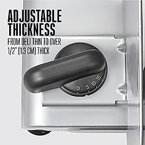 Weston Electric Meat Cutting Machine, Deli & Food Slicer, Adjustable Slice Thickness, Non-Slip Suction Feet, Removable 9" Stainless Steel Blade, Easy to Clean