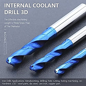 Drill Bit 3D Carbide Bits 3-12mm Internal Cooling Drill Spiral Twist Drill Bit Blue Coating Hole Drill for Metal 1Pcs (Color : 4.8x6x28x66L)