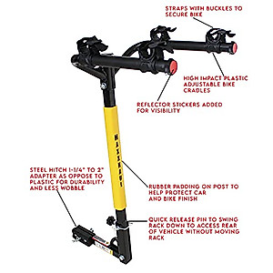 MaxxHaul 50025 Hitch Mount 2 Bike Rack For Cars, Trucks, SUV's, Minivans - 100 lb. Capacity