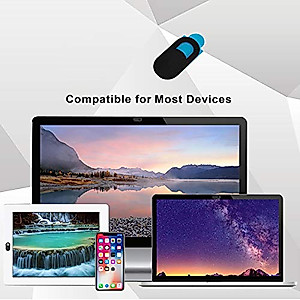 SIREG Webcam Cover Slide Ultra Thin - Web Camera Cover fits Laptop,Tablet,Computer, Smartphone, Protect Your Privacy and Security,Strong Adhesive (Black 3 Packs)