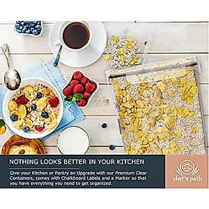 Extra Large Cereal Containers Storage (213oz) for Rice, Flour, Sugar, Cereal & Bulk Food Storage - Set of 2 BPA Free Tall Airtight Food Storage Containers for Kitchen & Pantry Organization